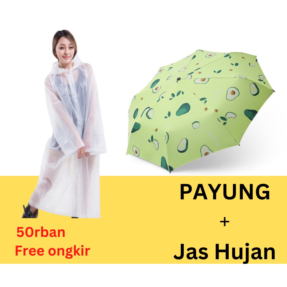 Jual Paket payung lipat dan jas hujan termurah | Shopee Indonesia