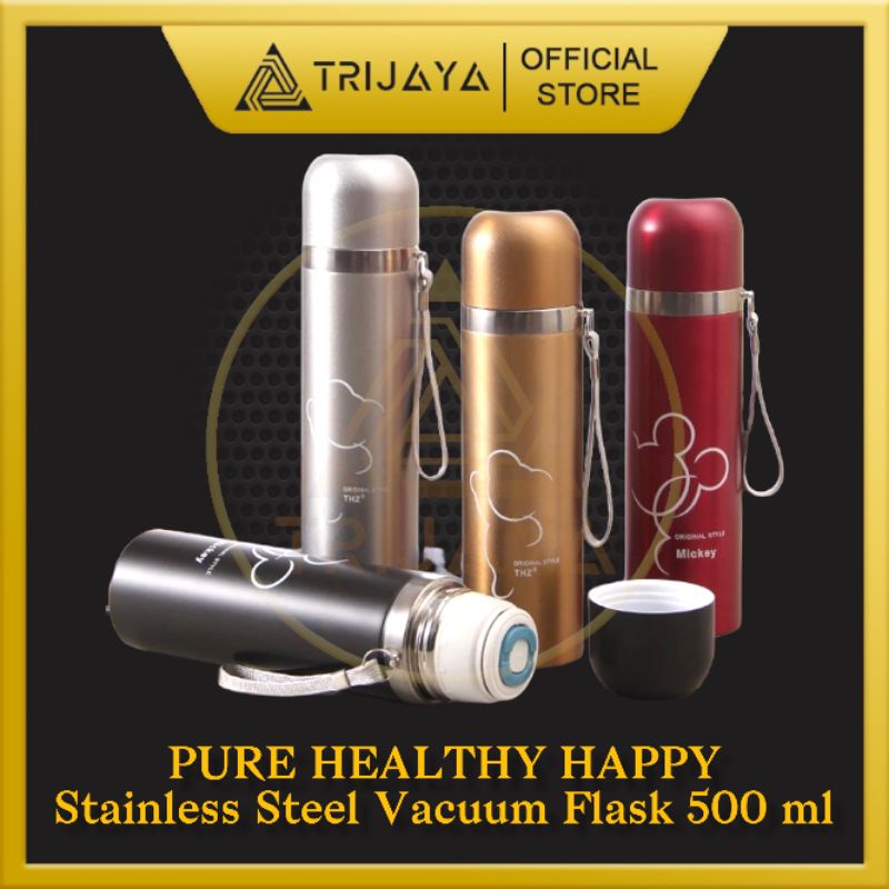 Jual PURE HEALTHY HAPPY TERMOS STAINLESS STEEL HOT & COLD VACUUM FLASK ...