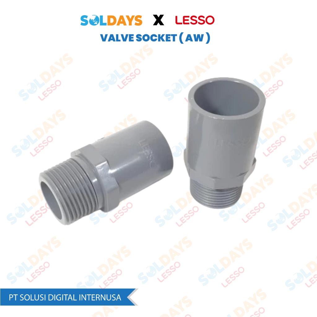 Jual Lesso Valve Socket 1 inch / Valve Socket 1" / Sok Drat Luar PVC ...