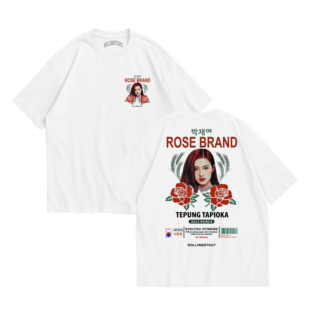 Jual Rollingstout - Rose Brand White Short Tee | BAJU MUSIK METAL ROCK | Shopee Indonesia