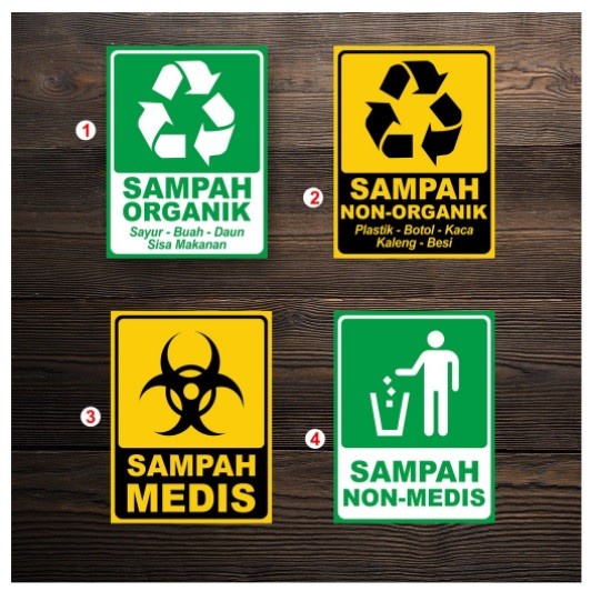Jual [Ada[ Sticker Tempat Sampah Organik Non Organik Sampah Medis ...