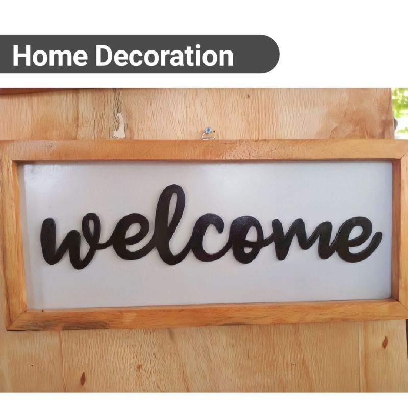 Jual Sign Board | Home Dekorasi "welcome" | Hiasan Dinding | Papan ...