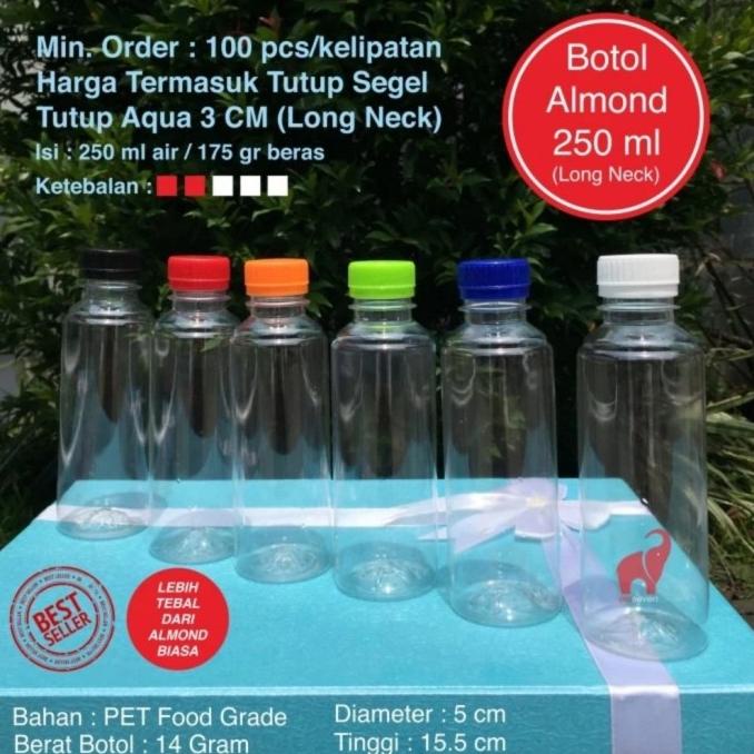 Jual Botol Almond 250 ml LN / Botol Plastik 250 ml / Botol Susu Long ...