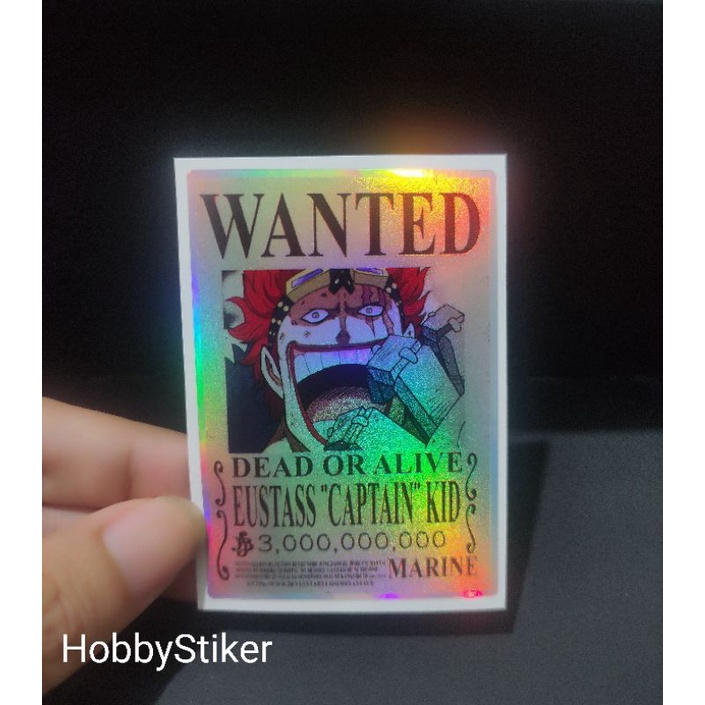 Jual Stiker anime premium hologram - Bounty one piece Captain kid ...