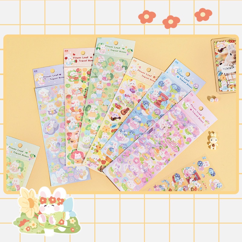 Jual Stiker Diary Aesthetic Bunga & Daun – Panmomo Travel Deco Stickers ...