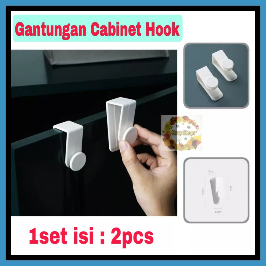 Jual GANTUNGAN CABINET RAK HOOK ISI 2PCS HOOK PINTU TANPA PAKU GTA2 ...