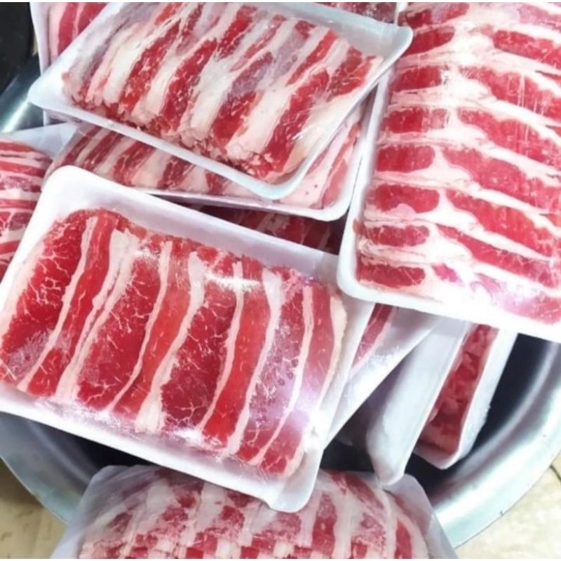 Jual BEEF SLICE WAGYU PLATE DAGING SAPI SLICE USA SHORTPLATE | Shopee ...