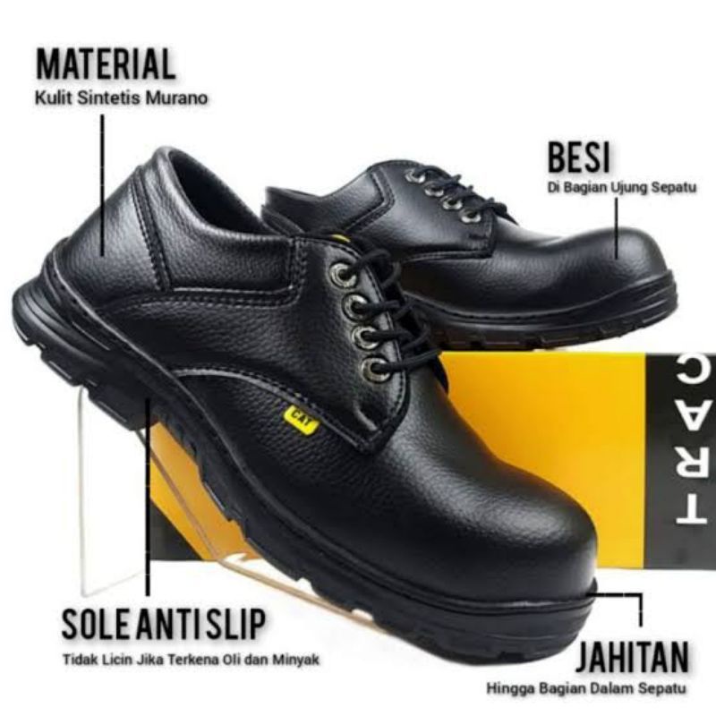 Jual sepatu safety kulit jeruk premium model tali pendek|sepatu safety ...