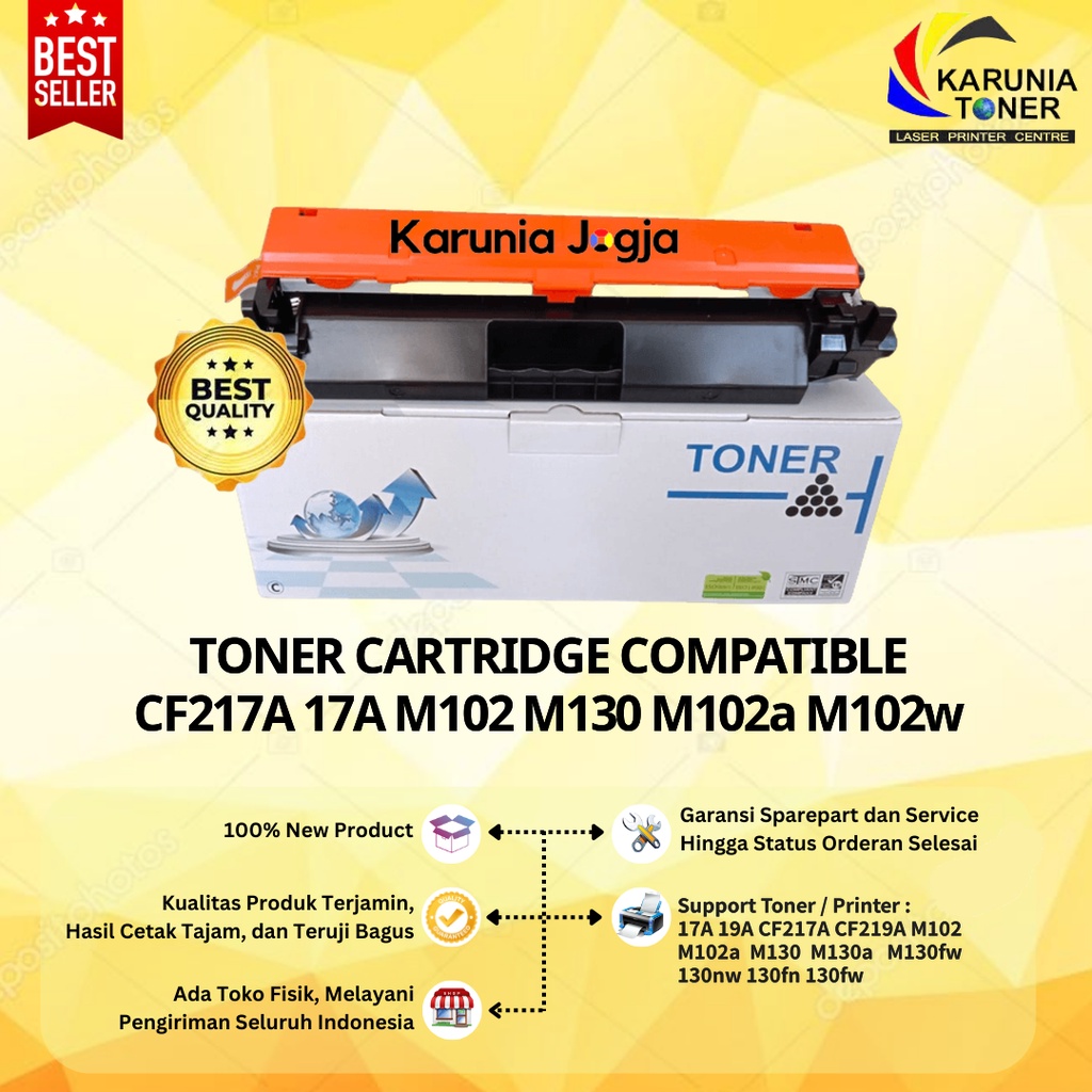 Jual Toner Compatible 17A CF217A + Chip for Laserjet Pro M102a M130a ...