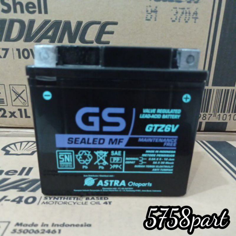 Jual Aki / Baterai GS GTZ6V 12v/5ah SATRIA FU, CBR150, BEAT ESP ...