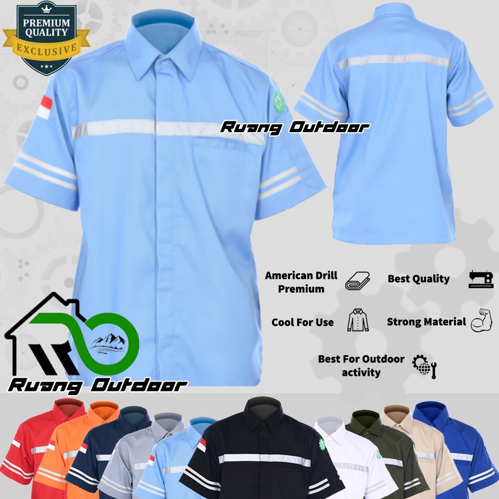 Jual ATASAN WEARPACK BAJU KEMEJA SAFETY K3 OUTDOOR PREMIUM LENGAN ...