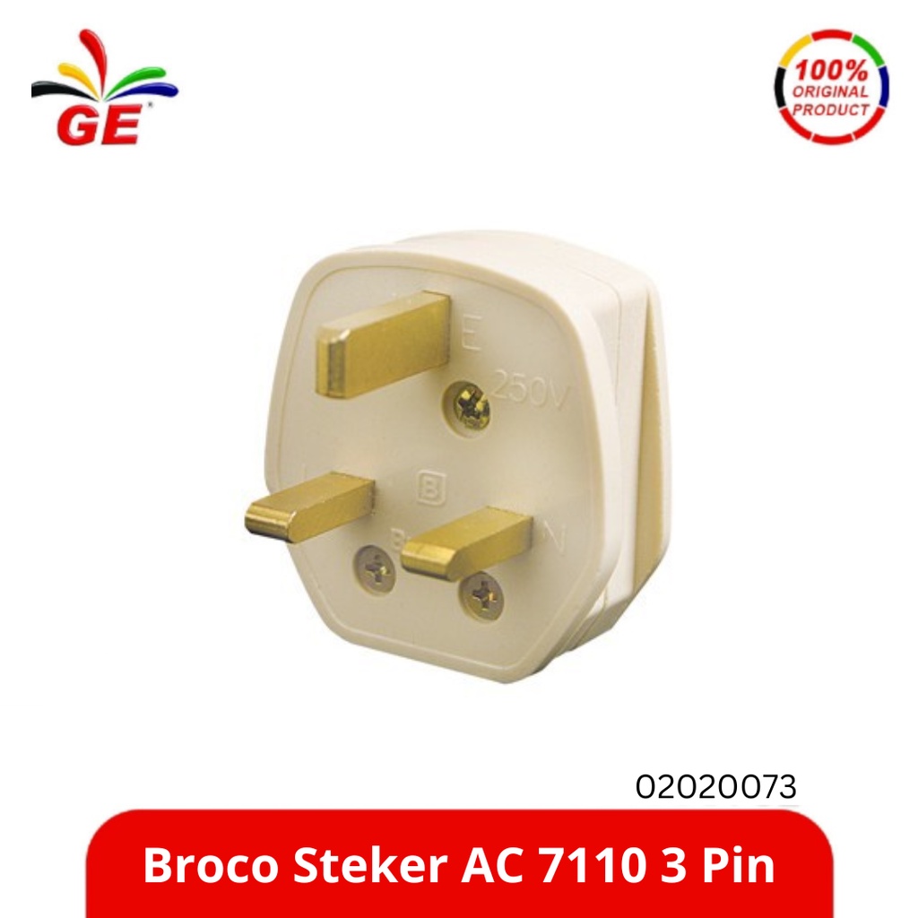 Jual BROCO - Steker AC 7110 3 Pin 02020073 | Shopee Indonesia