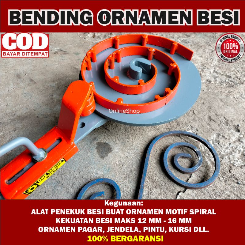 Jual (TERBARU) ALAT TEKUK BESI Penekuk Besi Ornamen Bending Nako Ukuran ...