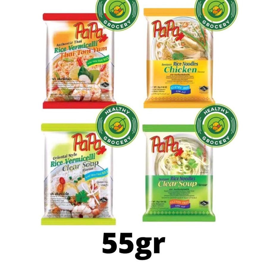 Jual Papa 55gr Rice Vermicelli Tom Yum / Rice Noodles Chicken ...