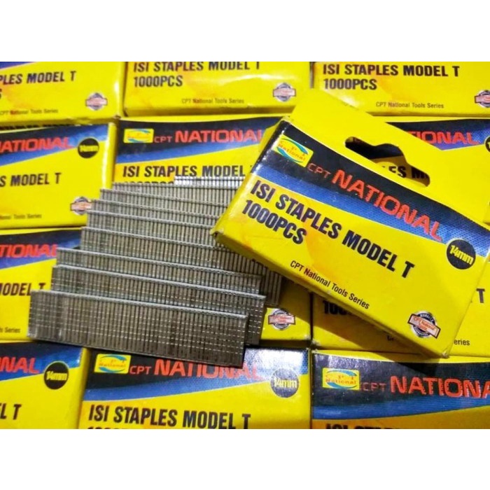 Jual refill staples gun tacker manual LURUS F14 / isi paku tembak 3way ...