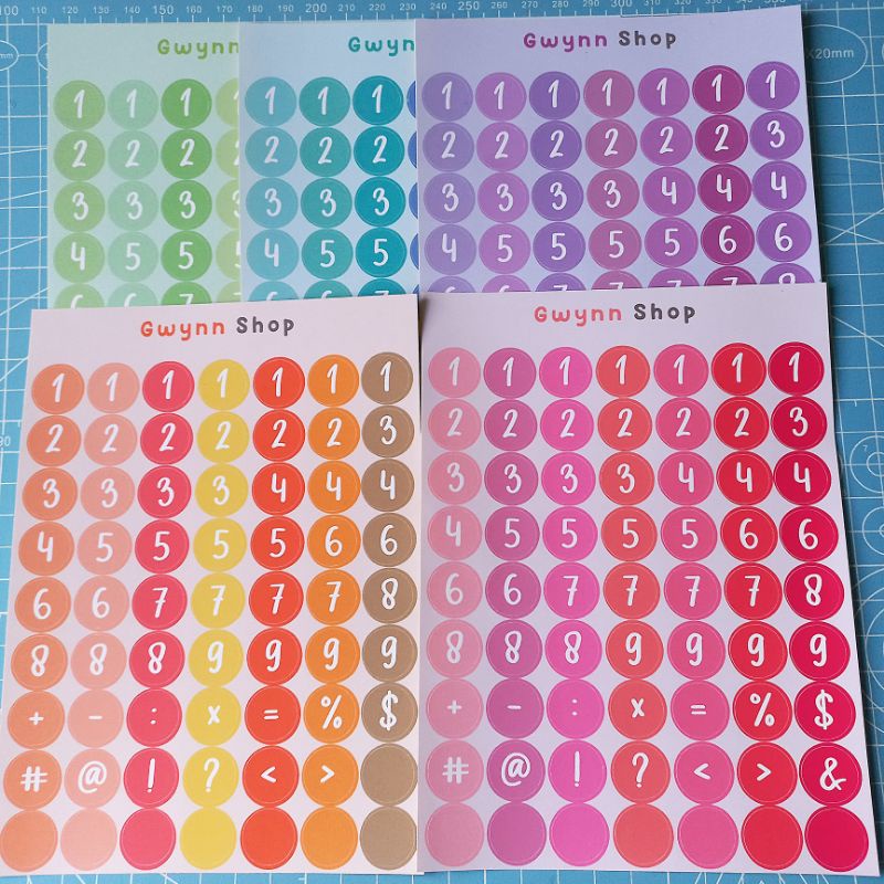 Jual Stiker Angka | Stiker Angka Aesthetic | Stiker Journal | Stiker ...