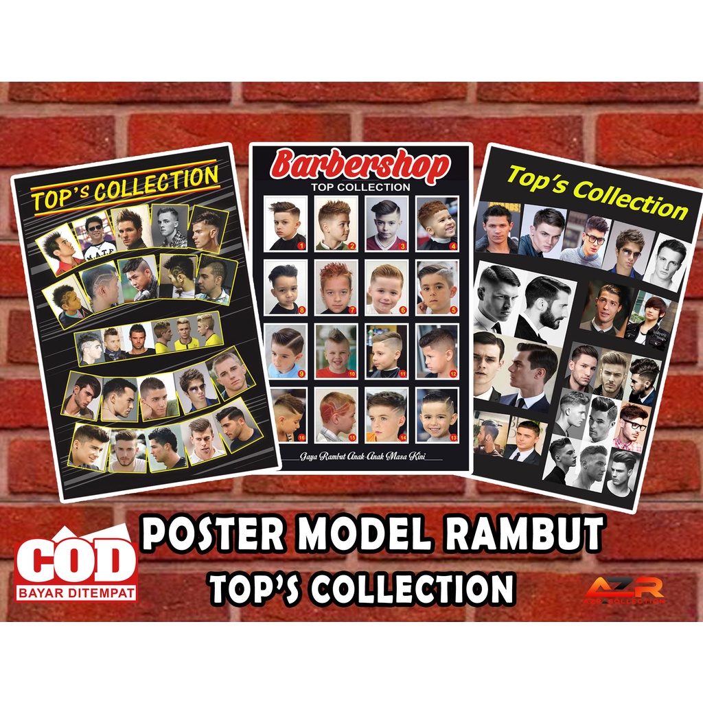 Jual Poster Pangkas Rambut Pria Poster Model Rambut Pria Barbershop ...