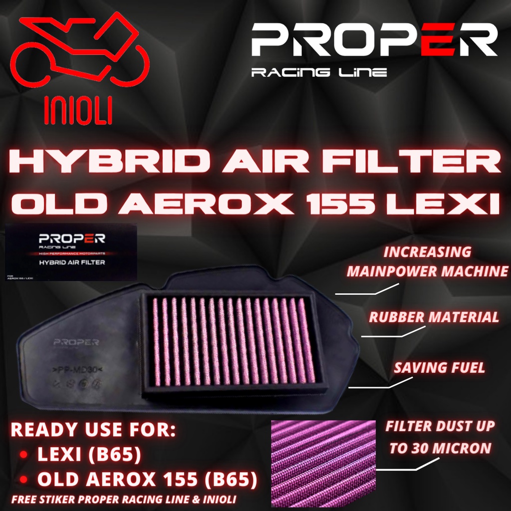 Jual AIR FILTER SARINGAN UDARA PROPER RACING LINE LEXI OLD AEROX 155 ...