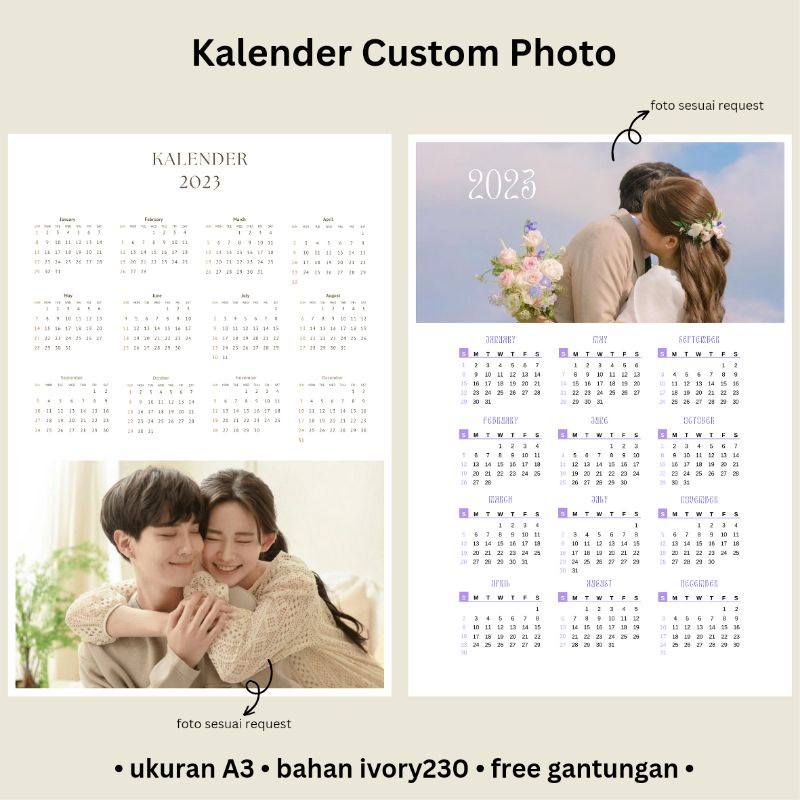Jual Kalender A3 custom foto | Shopee Indonesia