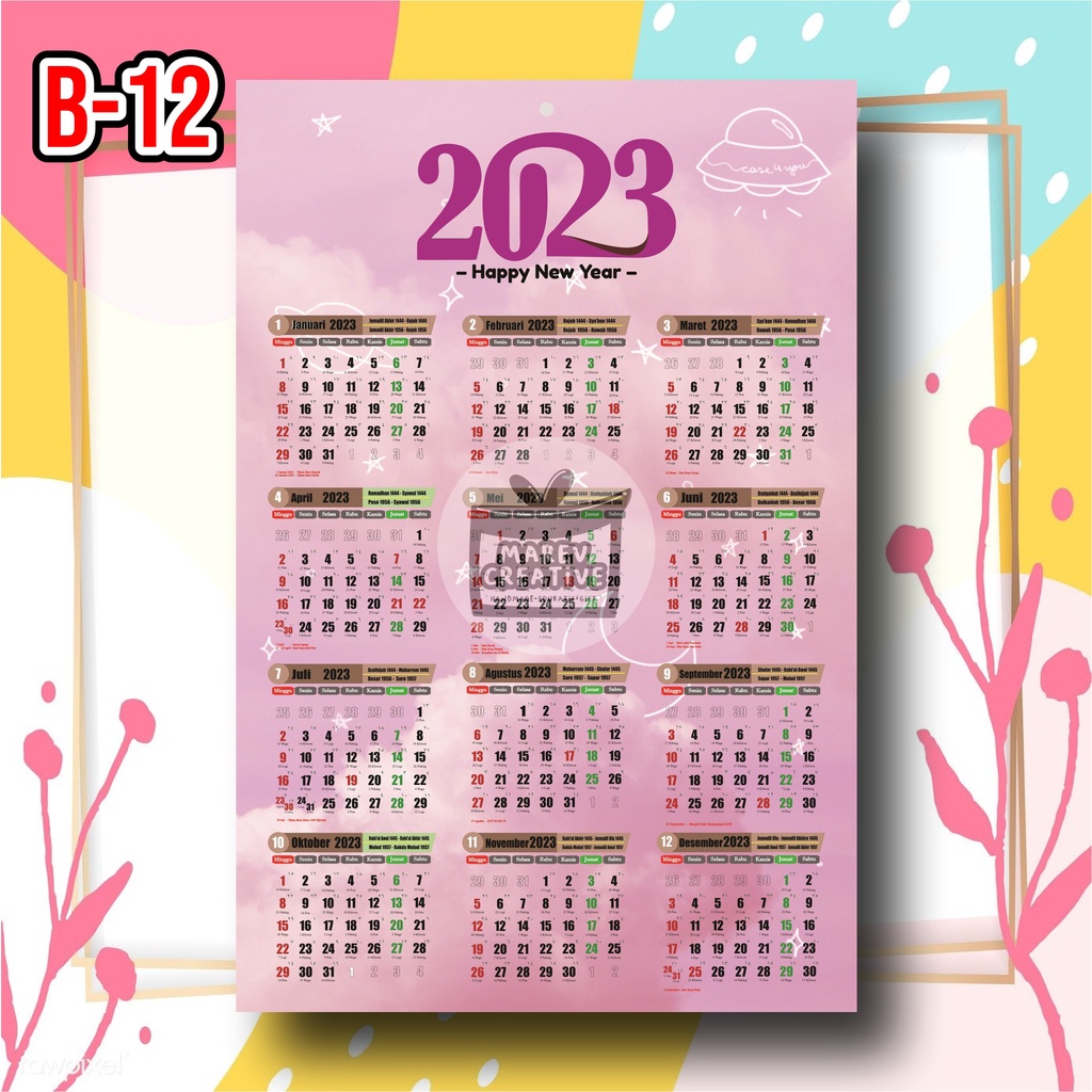 Jual Kalender 2023 : Kalender , Kalender 2023 aesthetic , Kalender ...