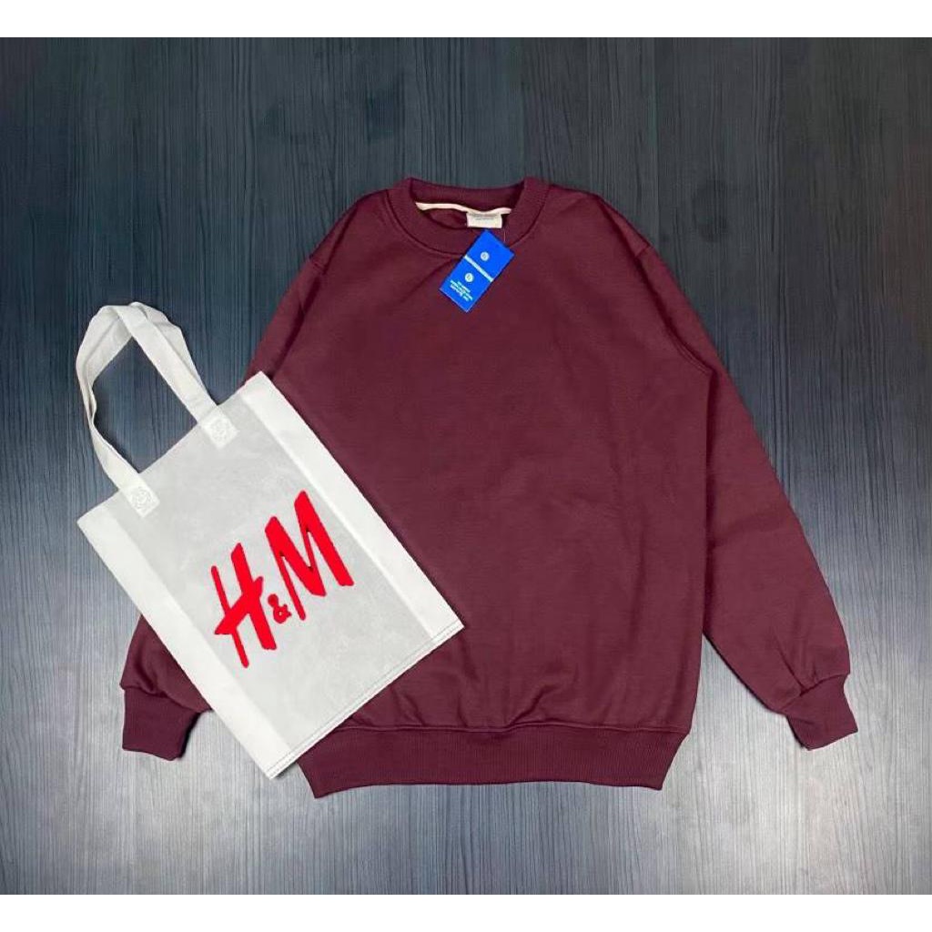 Jual sweater crewneck H*M polos unisex frebag | Shopee Indonesia