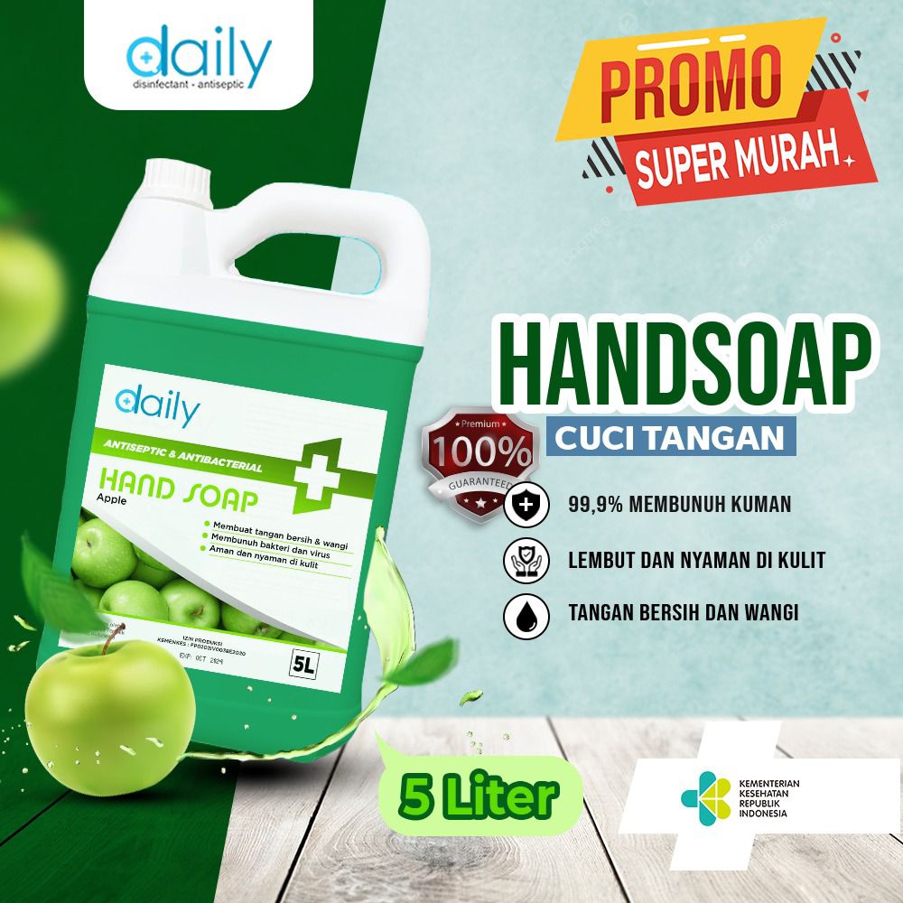Jual HandSoap 5 liter Apel Sabun Cuci Tangan Daily Antiseptik ...