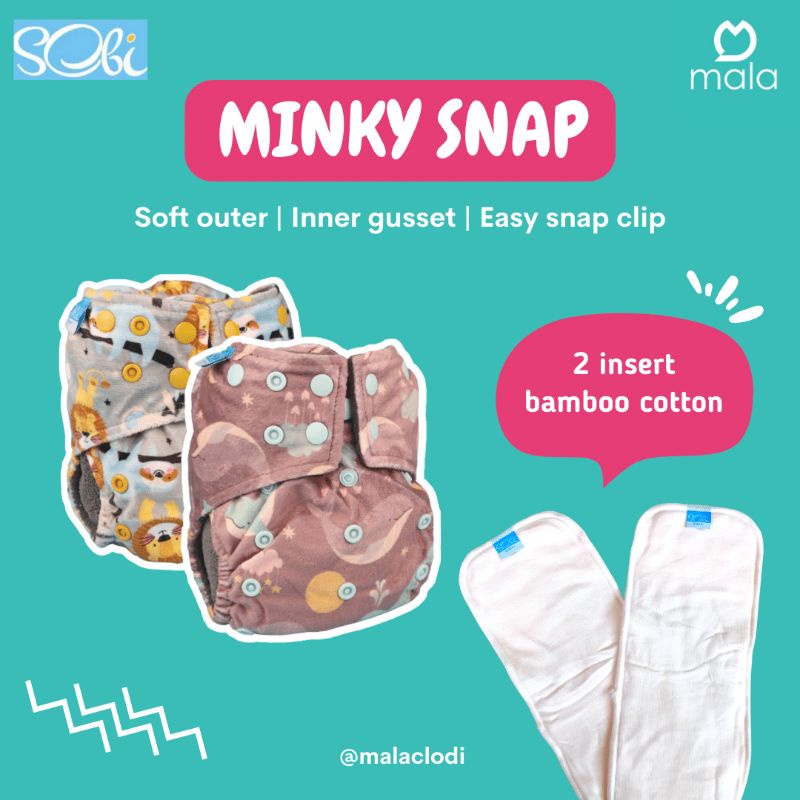 Jual SOBI Minky Pocket Snap - 2 insert Bamboo Cotton | Clodi Malam ...
