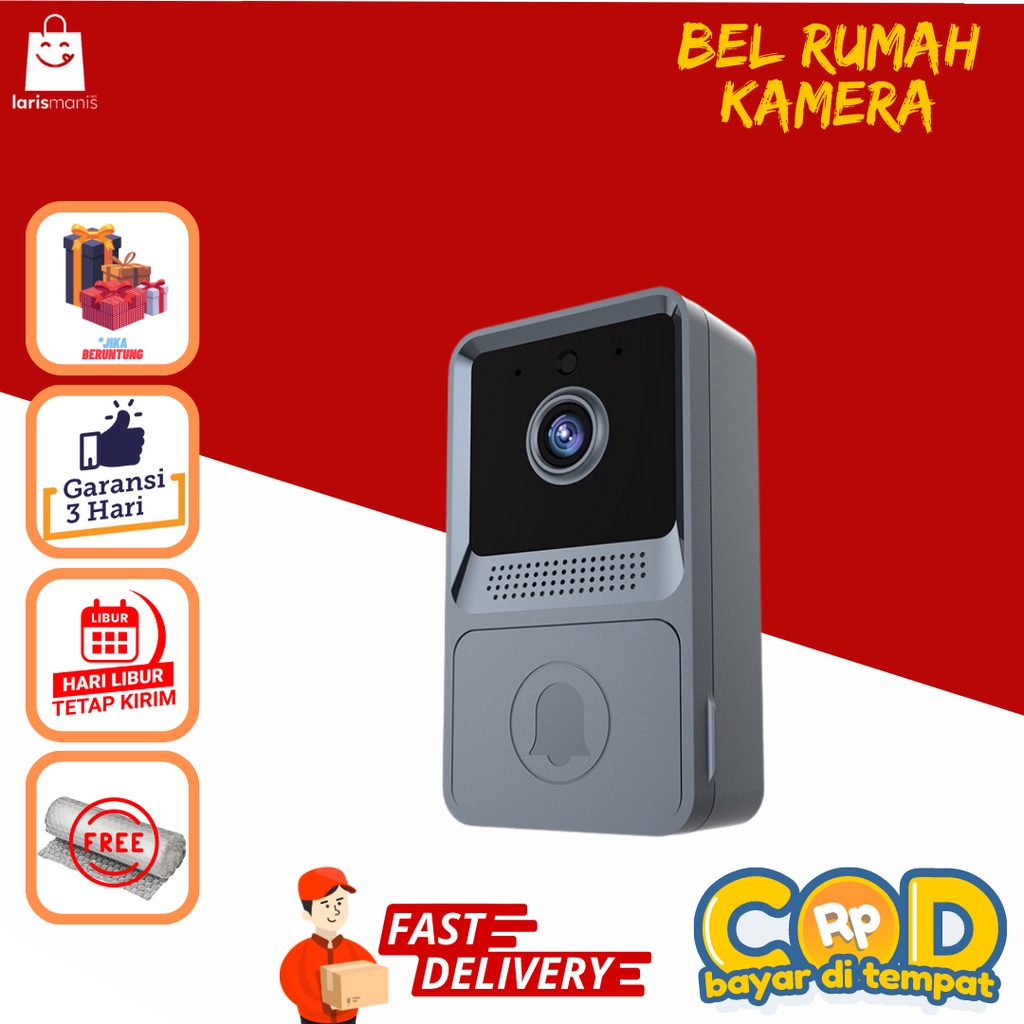 Jual Bel rumah tanpa kabel Door BELL WITH CAMERA WiFi Video DOORBELL ...