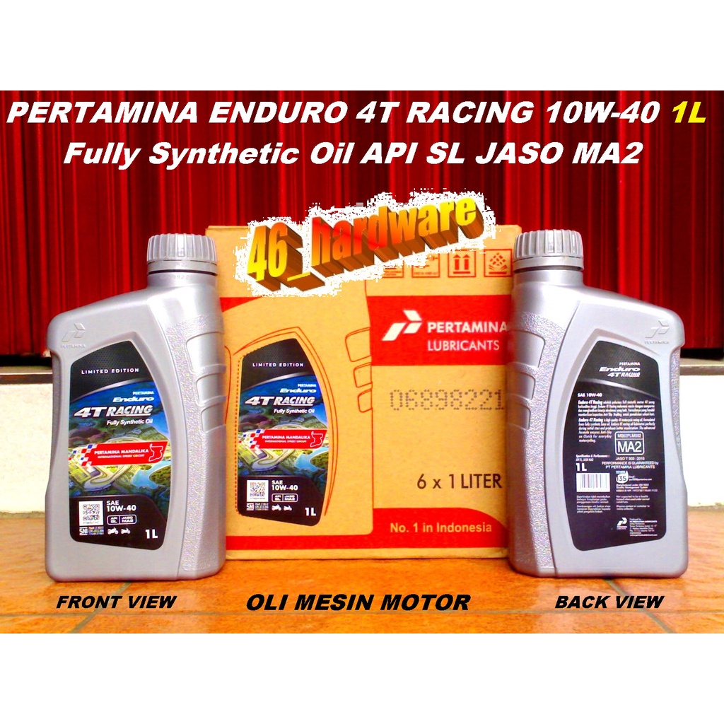 Jual PERTAMINA ENDURO 4T RACING 10W-40 10W40 Fully Synt Oli mesin motor 1L - 46_hardware ...