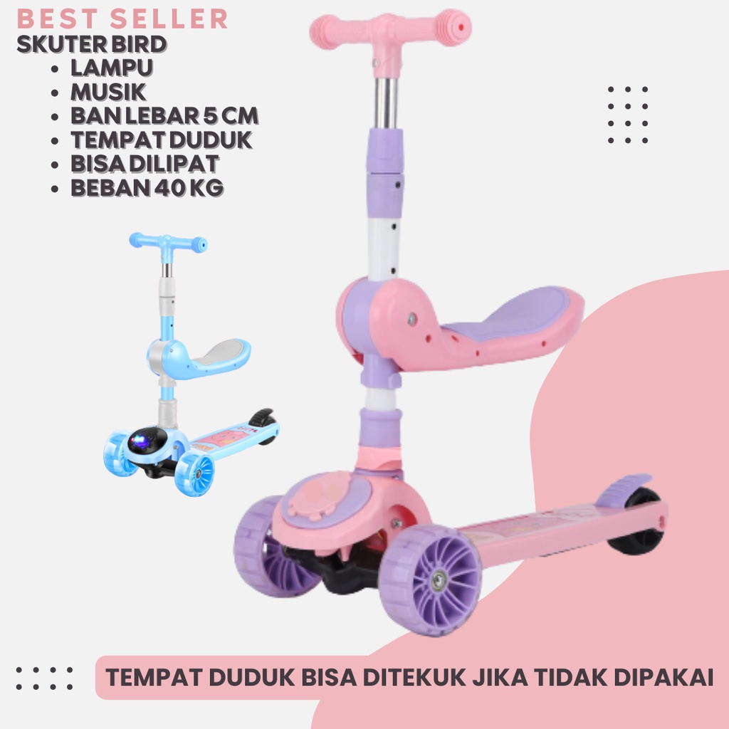 Jual Scooter Anak Skuter Otoped Roda 3 dengan tempat duduk musik lampu ...