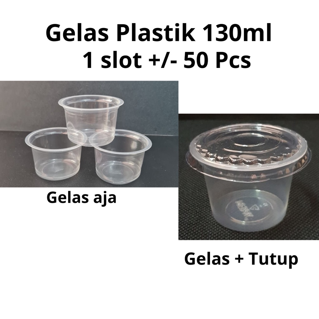 Jual Gelas Plastik Puding 130ml+Tutup l Cup Pudding Jelly 130 ml @50Pcs | Shopee Indonesia