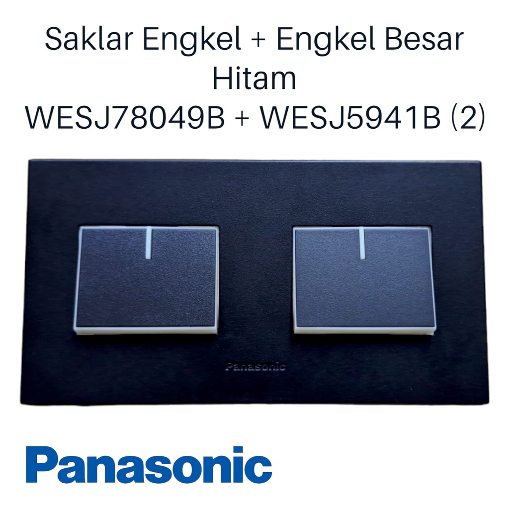 Jual Panasonic Saklar Engkel + Engkel Lebar Dobel Hitam WESJ78049+5941 ...