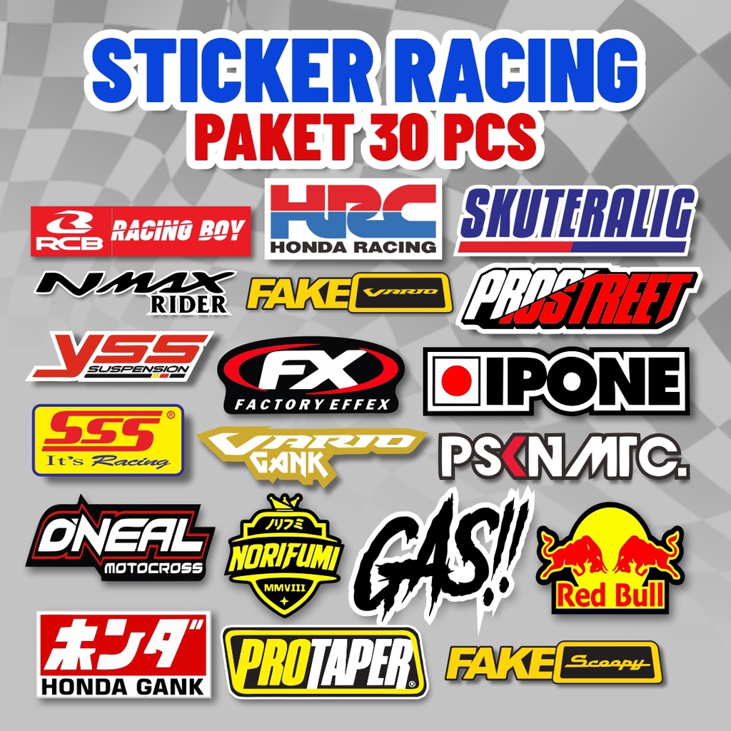 Jual Sticker Racing Motor Sticker pack sponsor motor racing Herex ...