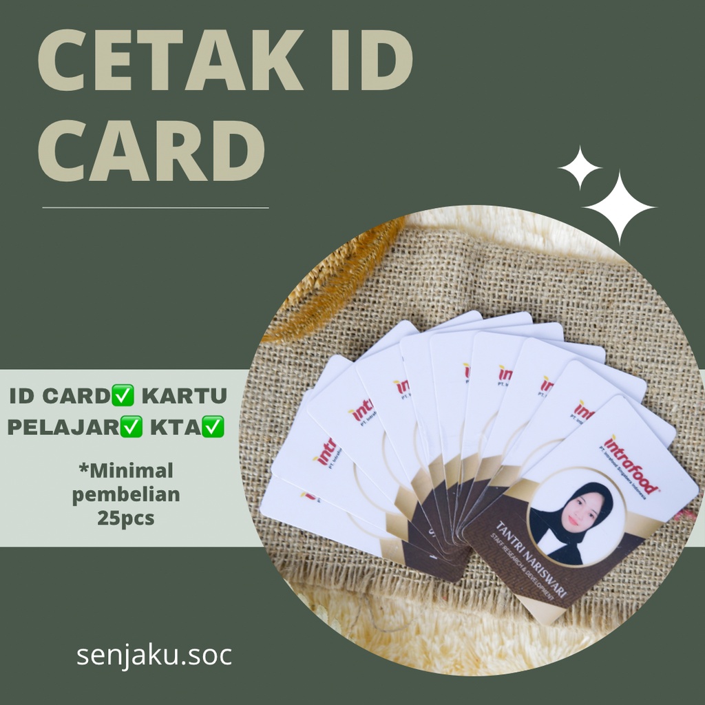 Jual Cetak ID Card 2 Sisi Photocard Bahan PVC Glossy Printing ATK Kantor Kartu Mahasiswa Custom ...
