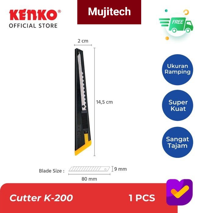 Jual KENKO CUTTER K-200 (9 Mm Blade) | Shopee Indonesia