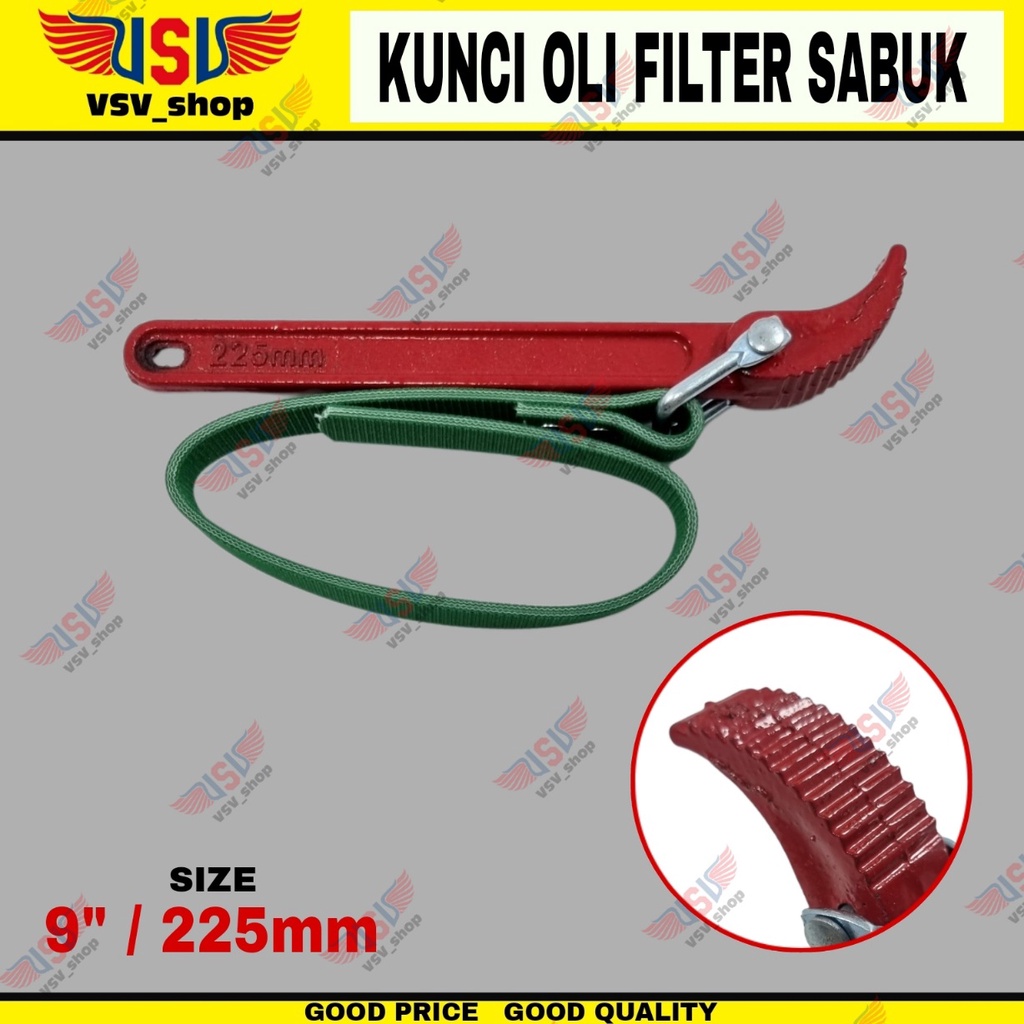 Jual Kunci Oli filter Sabuk 9" (225mm) Pembuka Filter Oli Oil Filter ...