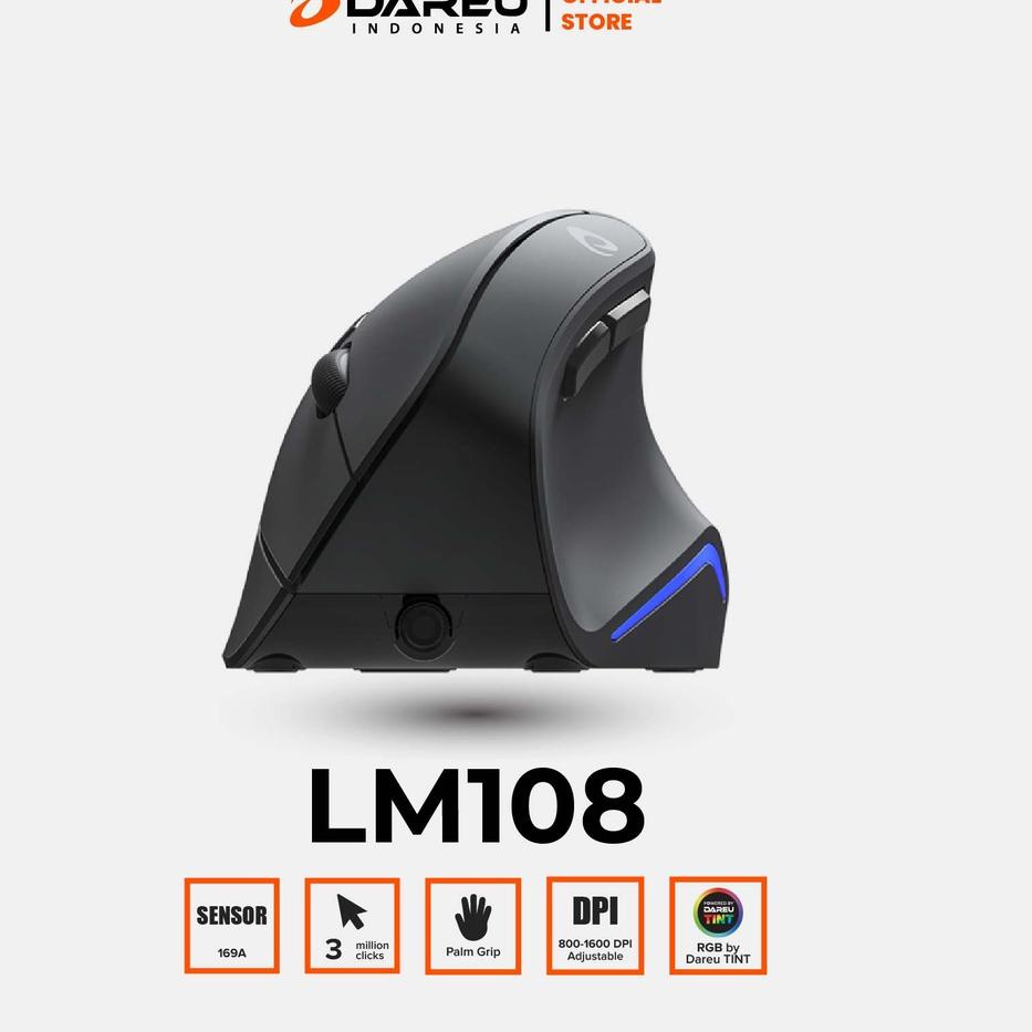 Jual Baru DZJAJ Mouse Vertical DAREU LM-108 46 Model Terkini | Shopee ...
