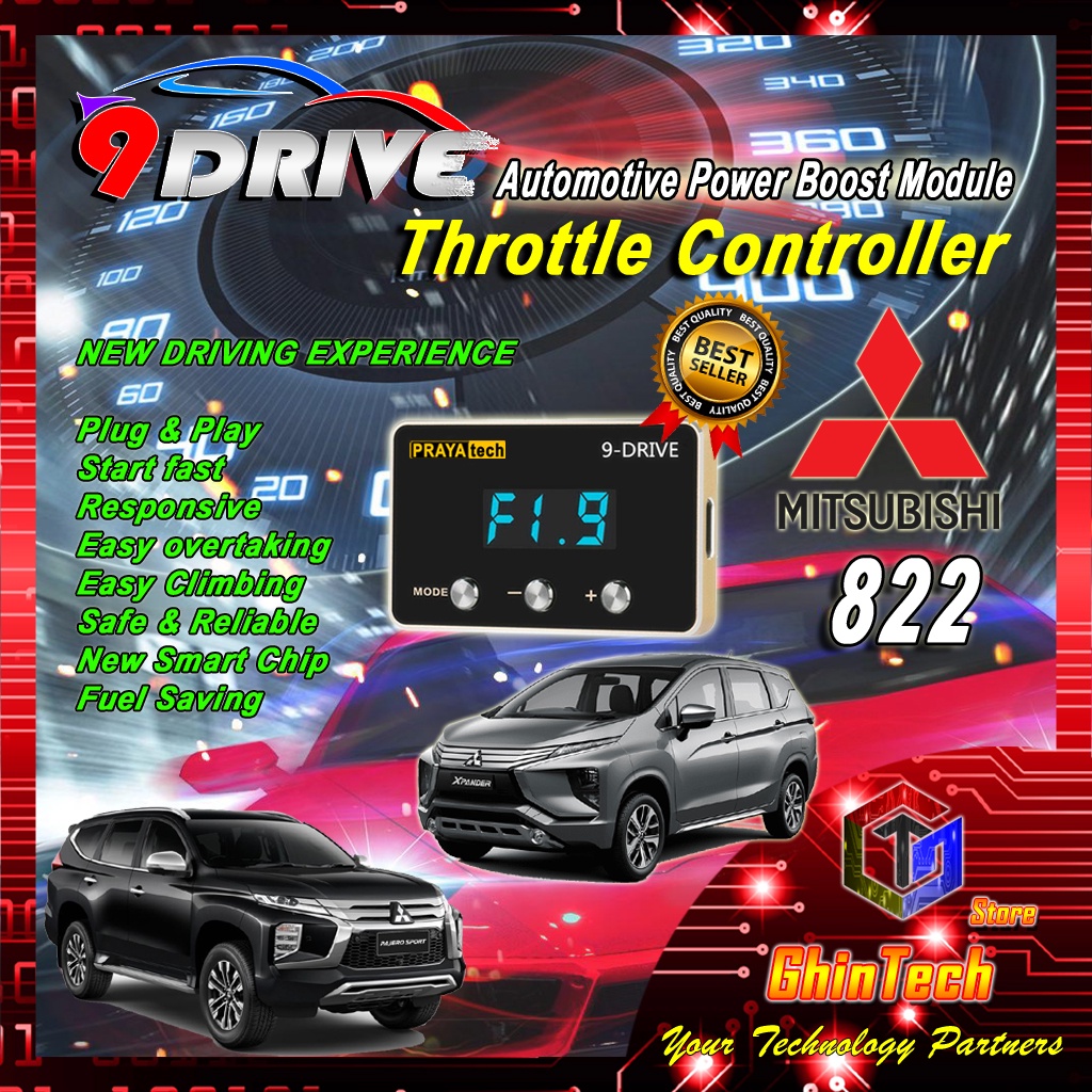 Jual PRAYATECH 9 DRIVE 822 THROTTLE CONTROLLER PIGGYBACK MITSUBISHI 822 ...