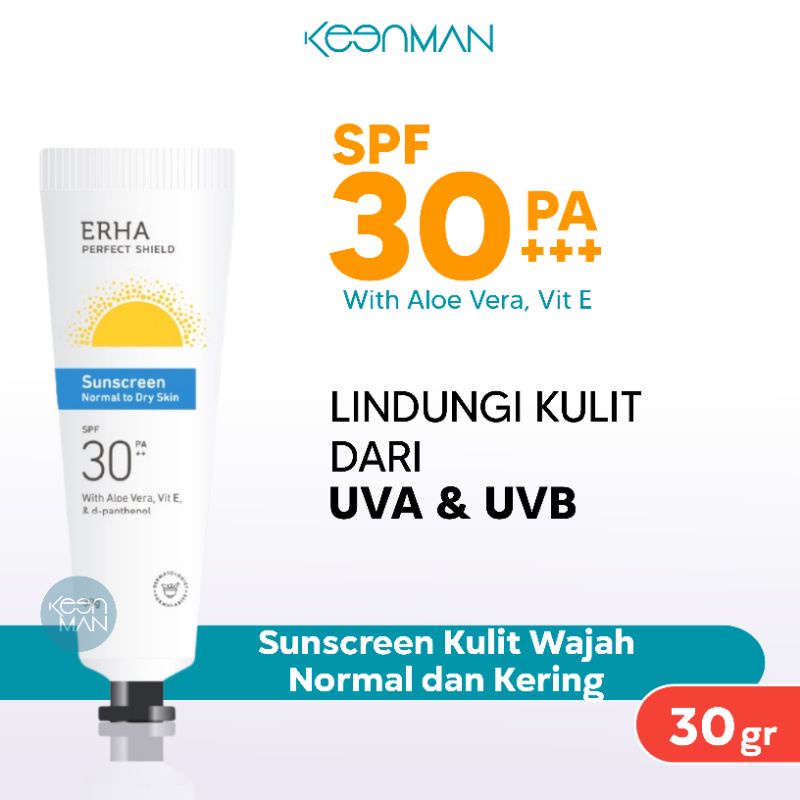 Jual ERHA Perfect Shield Normal to Dry SPF 30 PA+++ 30g - Sunscreen Sunblok Kulit Wajah Normal ...