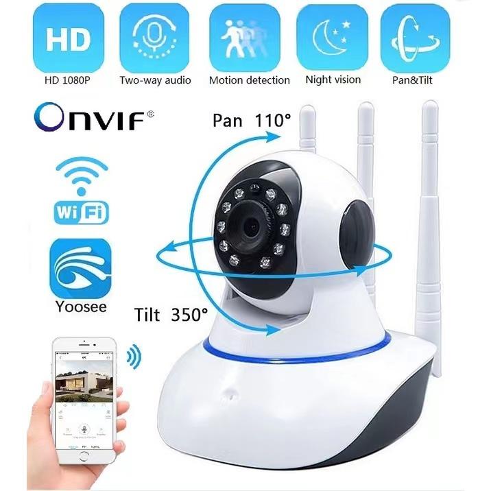 Jual CCTV Wifi IP Camera V380 Pro 3MP HD 1080P 3 Antena Wireless The ...