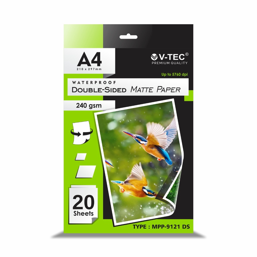 Jual (1 PACK = 20 LMBR) Kertas Matte Photo Paper Vtec A4 240 gsm Double ...