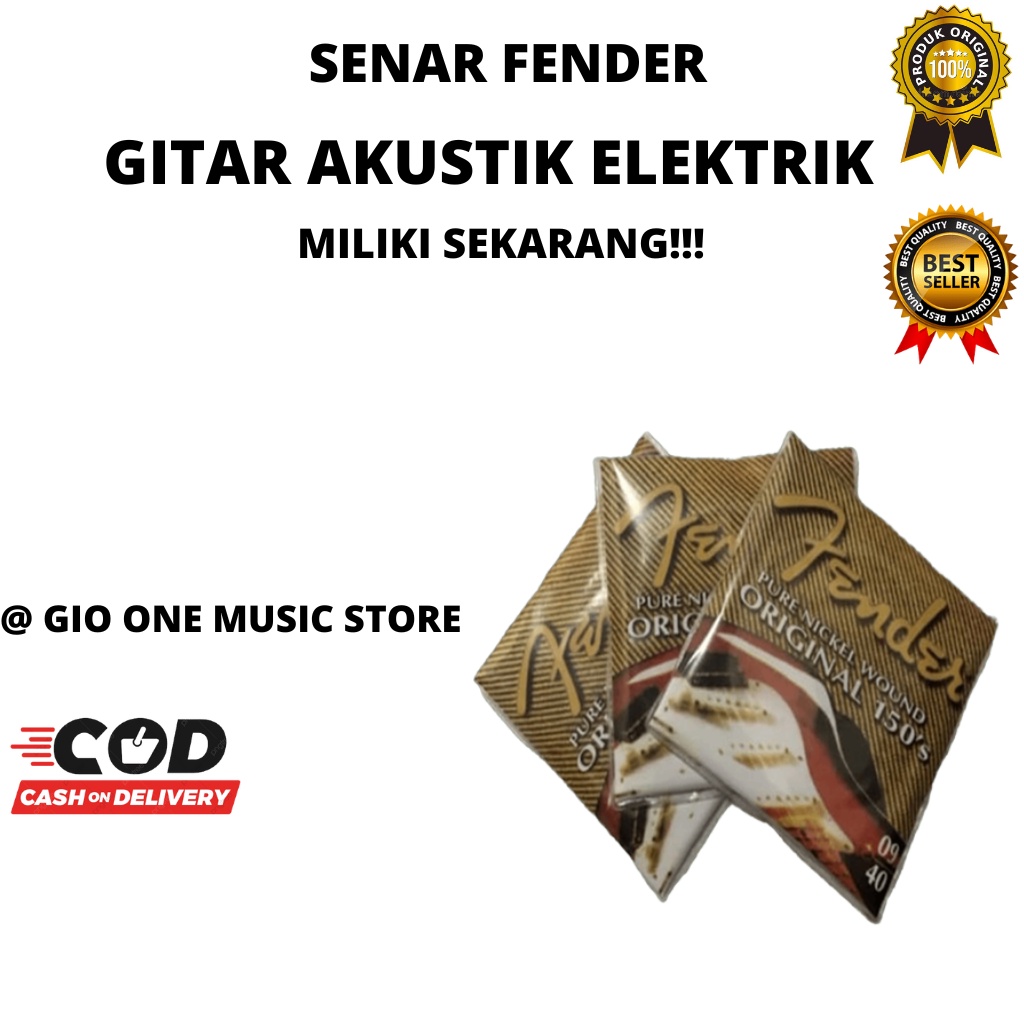 Jual senar gitar akustik elektrik merk fender ukuran 0.9 (COD) | Shopee ...
