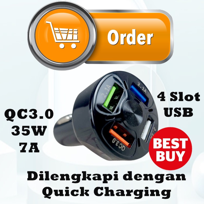 Jual Taffware Charger 4 USB Original Car Port USB Alat Tempat cas dalam ...