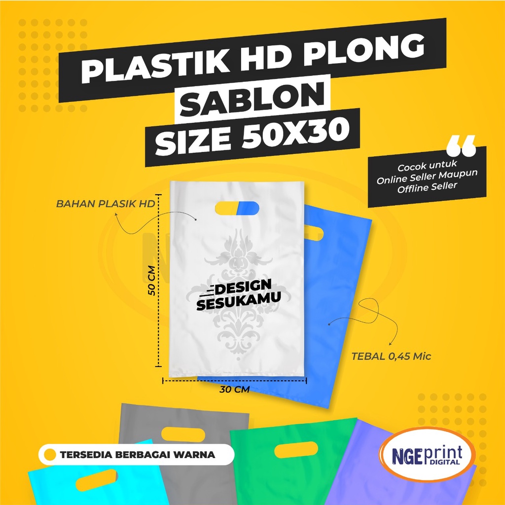 Jual Plastik Sablon 35 x 50 [FREE DESIGN], Packing Olshop / Plastik ...
