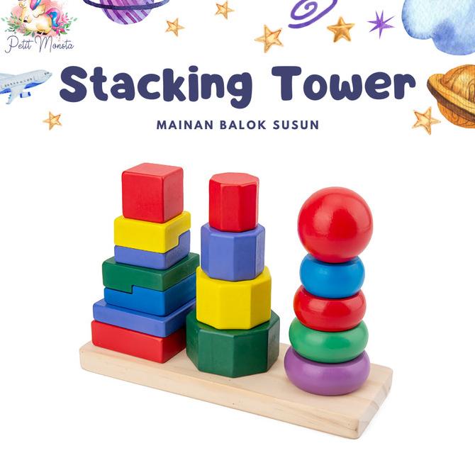 Jual 3 in 1 Tower Stacking Ring - Mainan Kayu Piramida Susun | Shopee ...