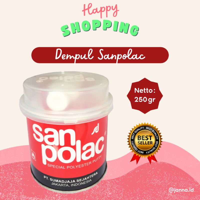 Jual Dempul sanpolac plastik 250 gram mobil, motor plastik fiber ...
