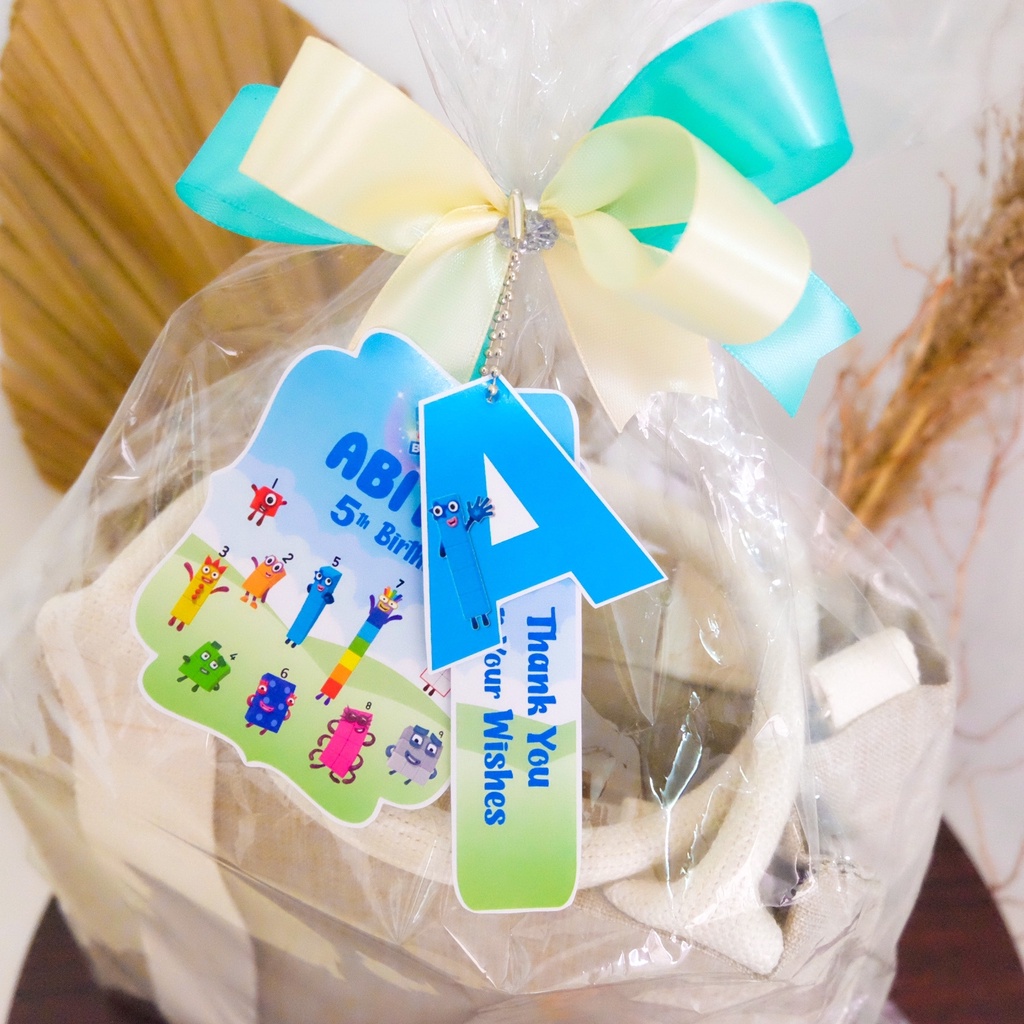 Jual 3 in 1 Number blocks Tag Card Birthday / Thanks Card Souvenir ...