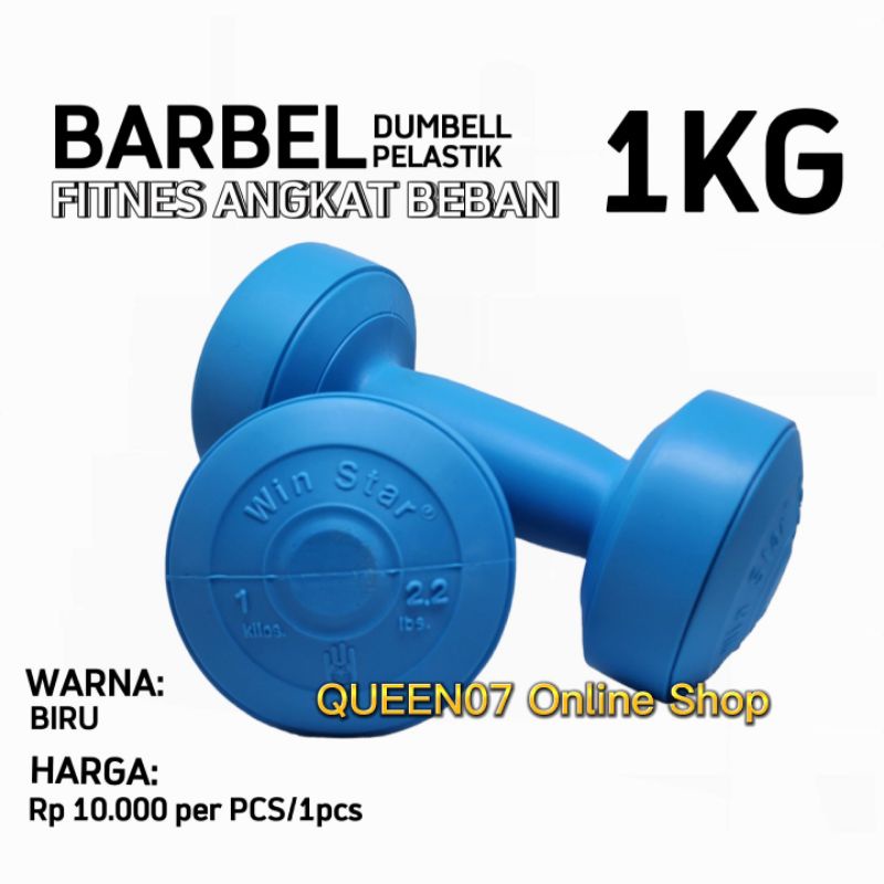 Jual Dumble / Dumbble / Barbel Plastik 1kg Win Star/STAMINA Termurah ...