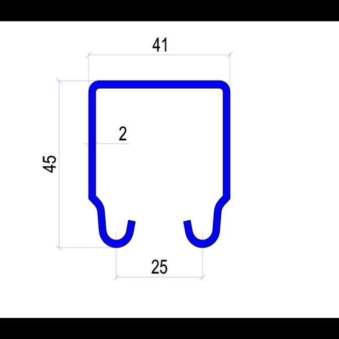 Jual Rel Atas Tipe S30 Panjang 1.5M Utk Pintu Sliding-Lipat Uk. 41Mm X ...