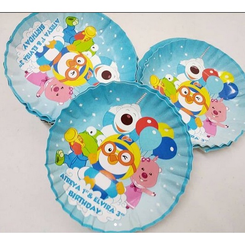 Jual piring kertas pororo / paper plate pororo / piring kertas custom ...